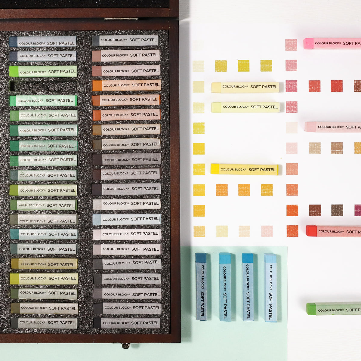 Colour Block Soft Pastel Set - 100pc