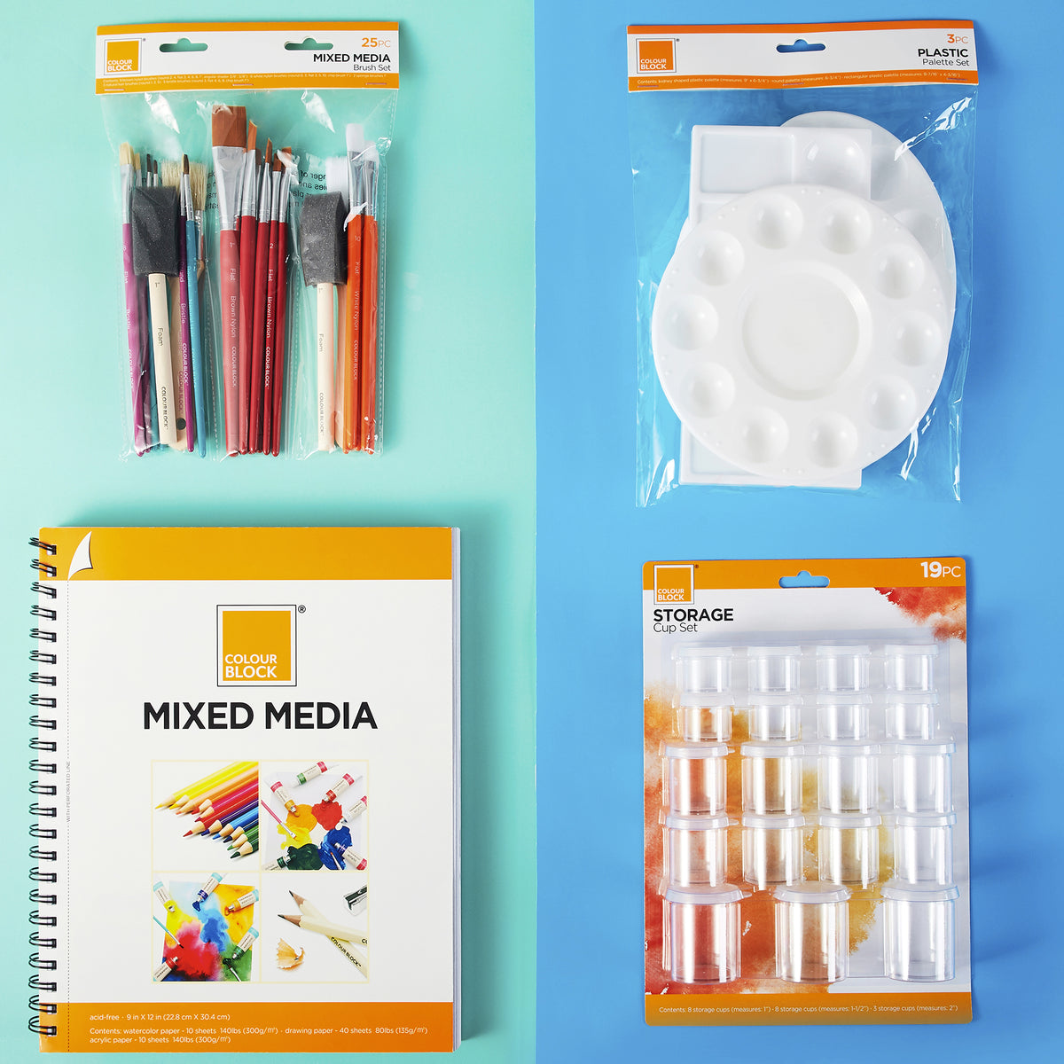 Colour Block Mixed Media Bundle Set - 50pc